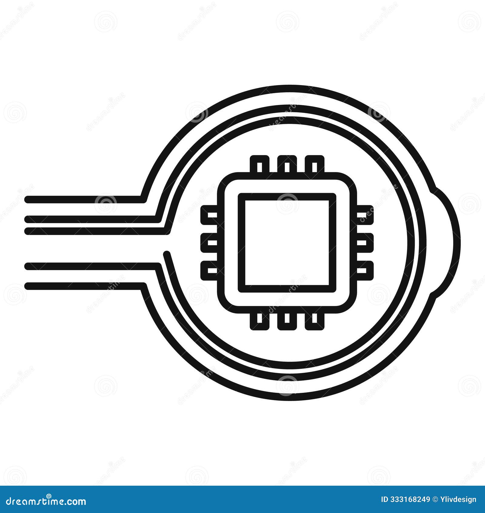 Electronic Circuit with a Microchip Connecting Data Lines Stock ...
