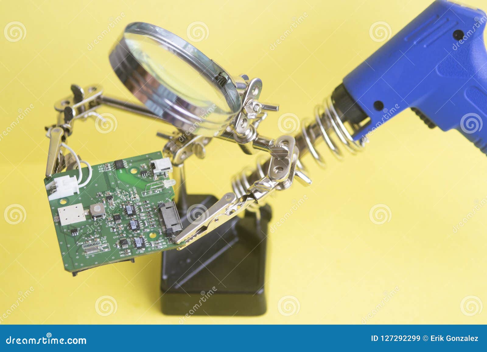 Electronic circuit repair stock image. Image of closeup - 127292299