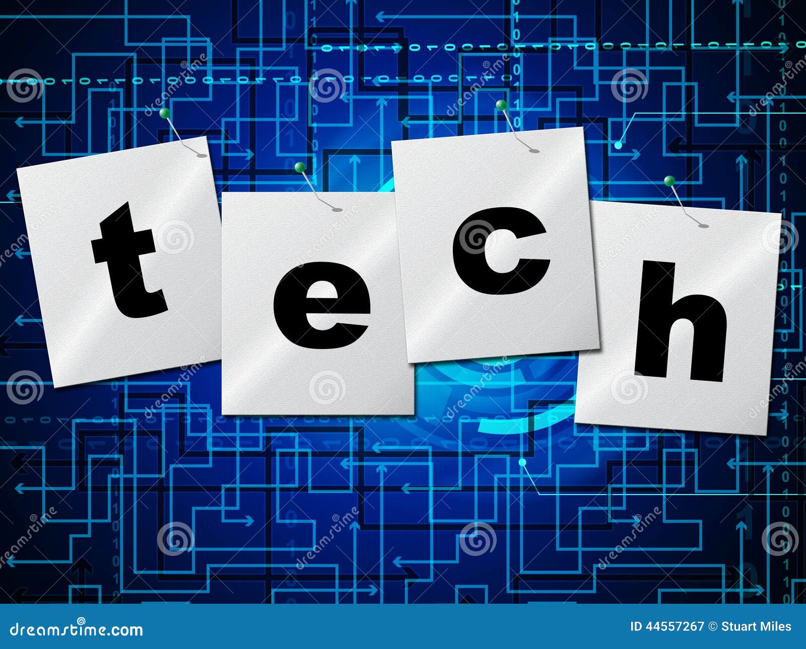 Electronic Circuit Represents Hi Tech and Computing Stock Illustration ...