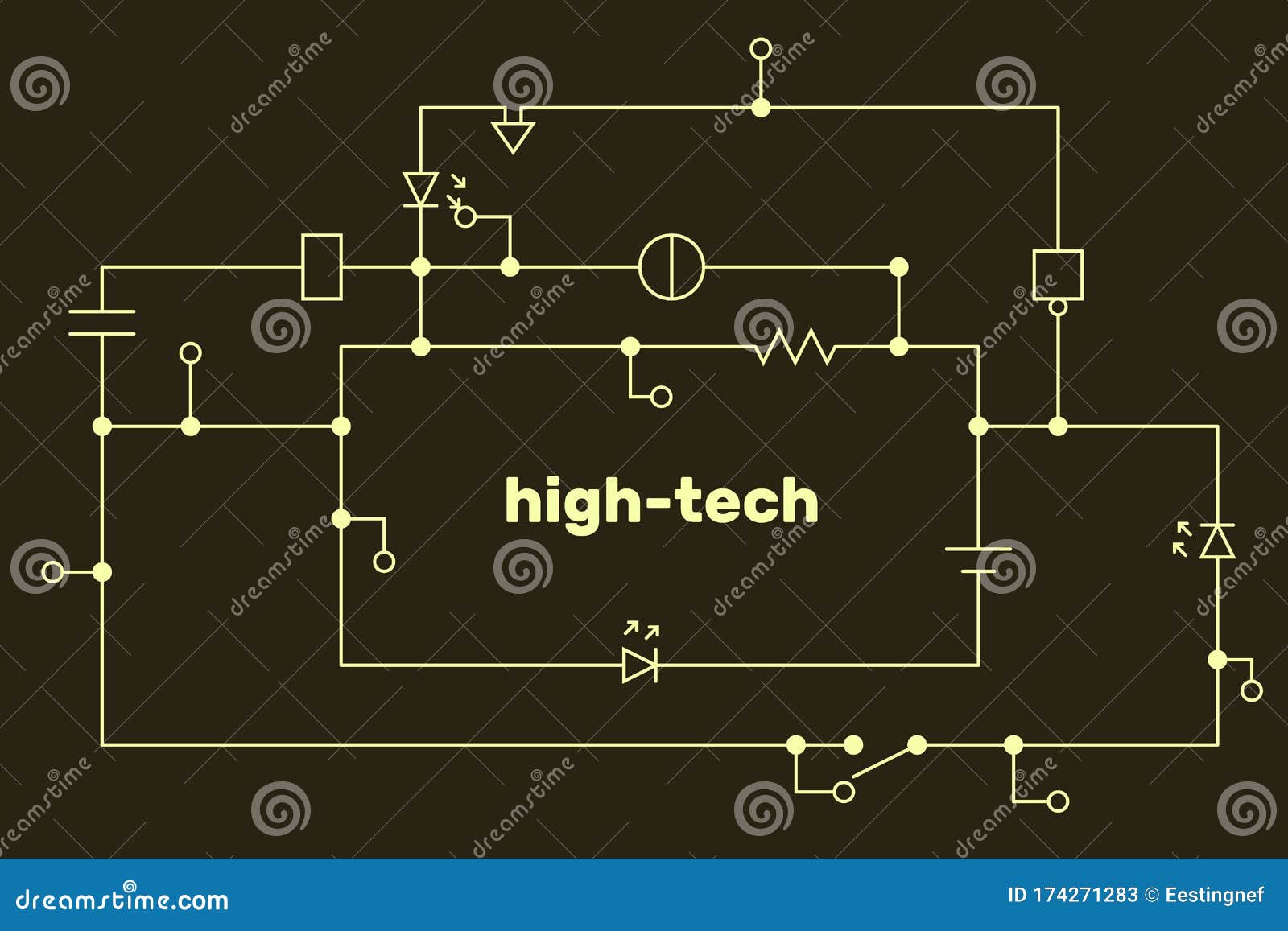 Electronic Circuit Scheme. Technology Concept Stock Vector ...