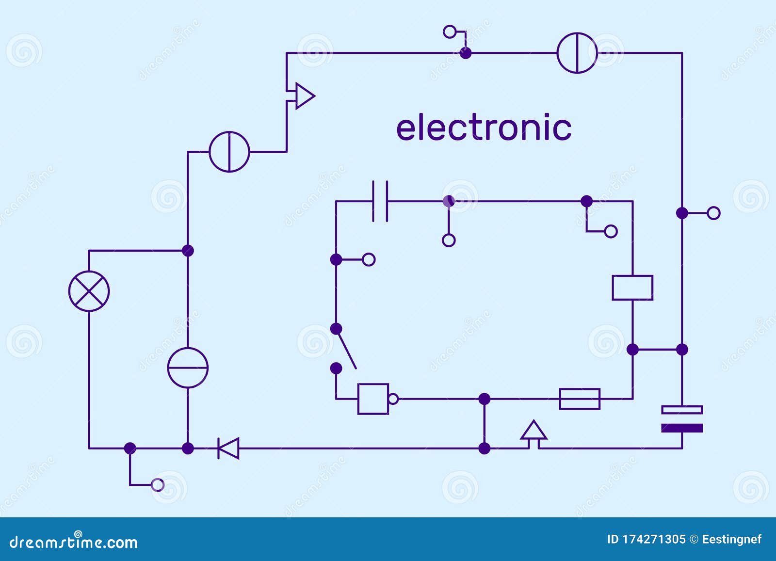 Electronic Circuit Scheme. Technology Concept Stock Vector ...