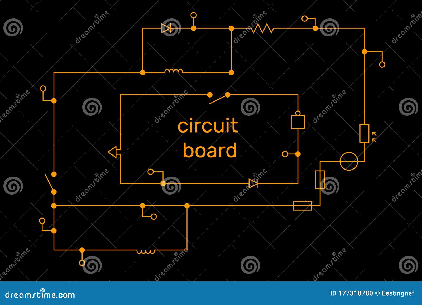Electronic Circuit Scheme. Technology Concept Stock Vector ...
