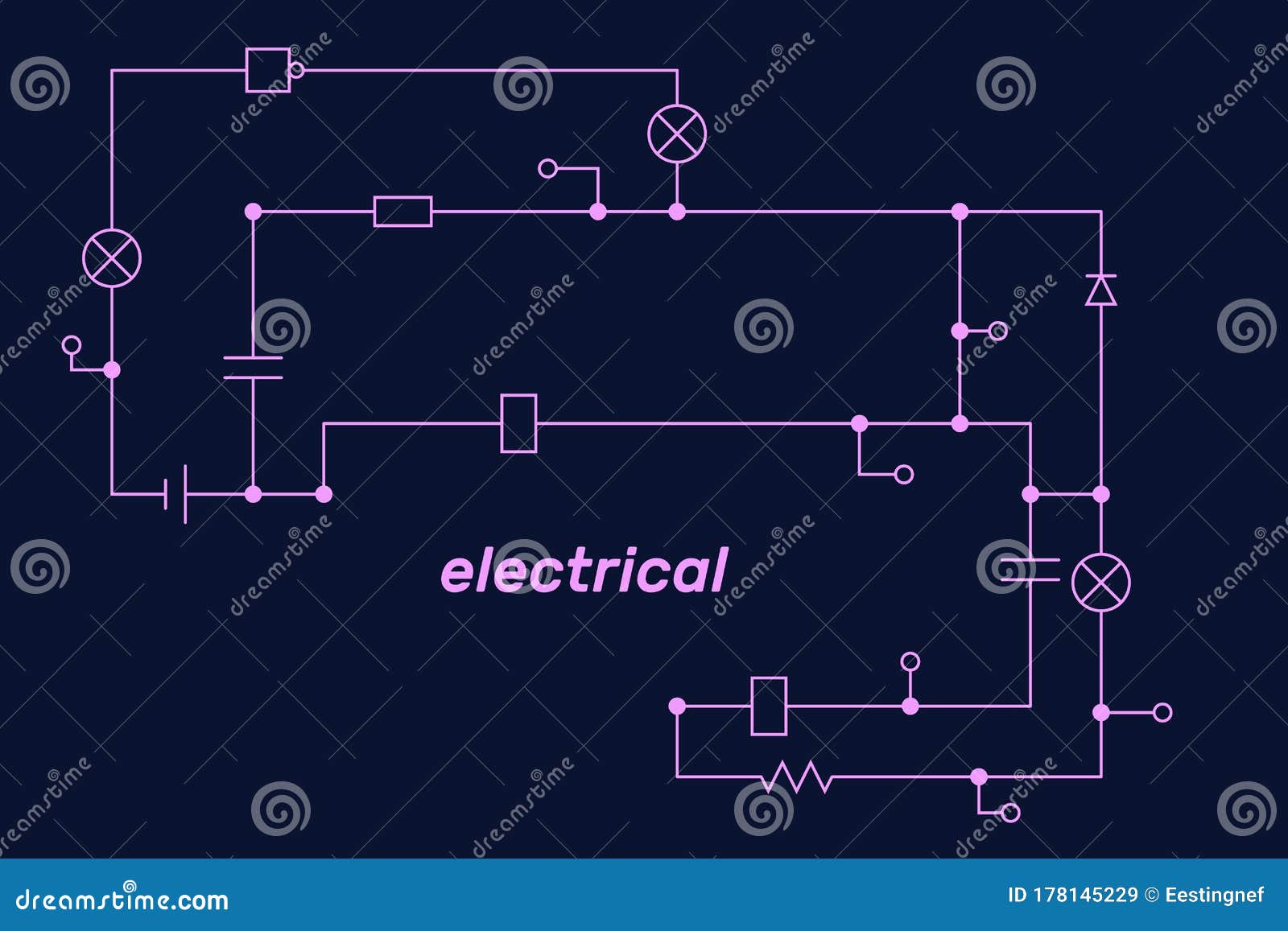 Electronic Circuit Scheme. Technology Concept Stock Vector ...