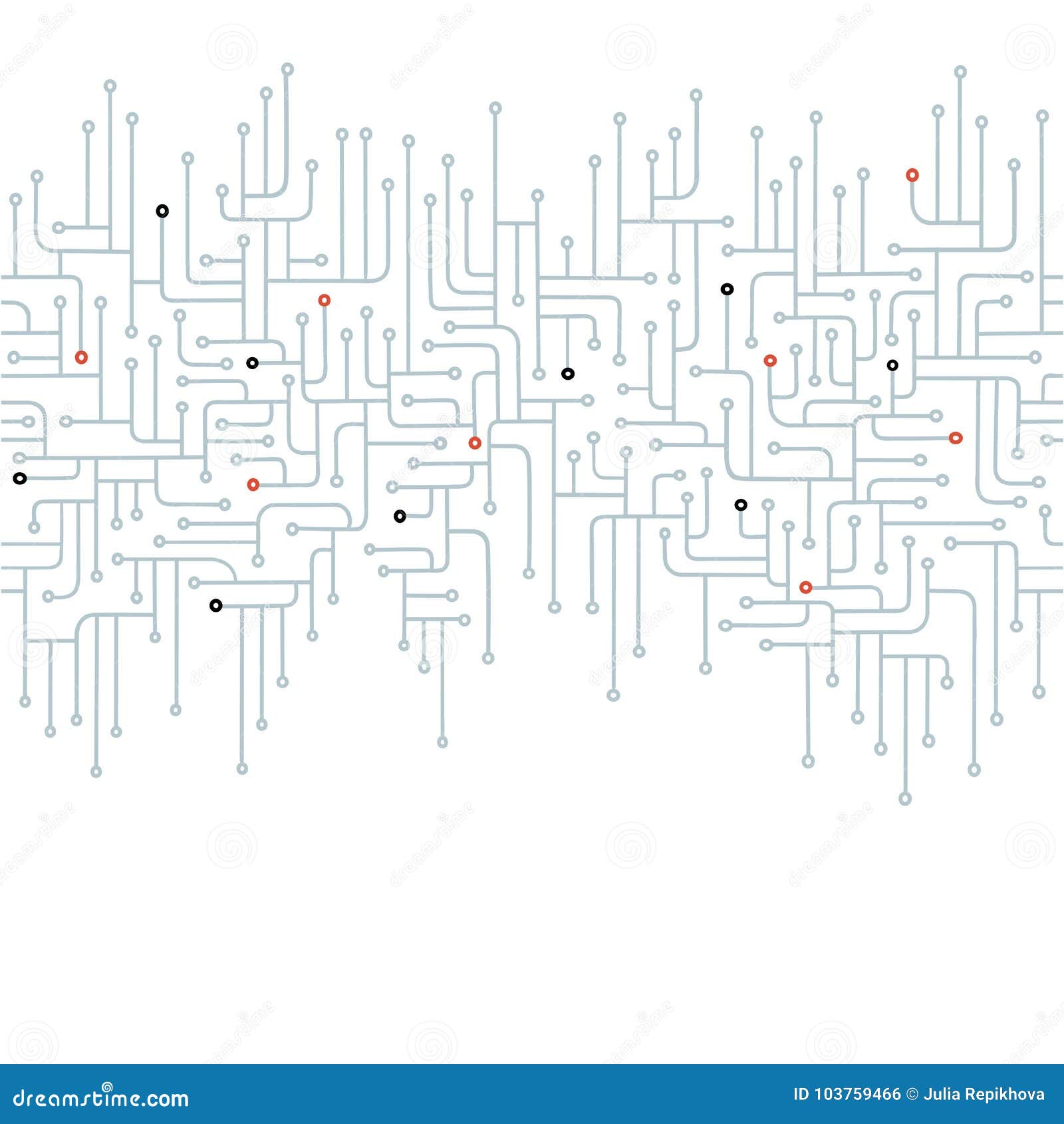 Electronic Circuit Seamless Border. Stock Vector - Illustration of ...