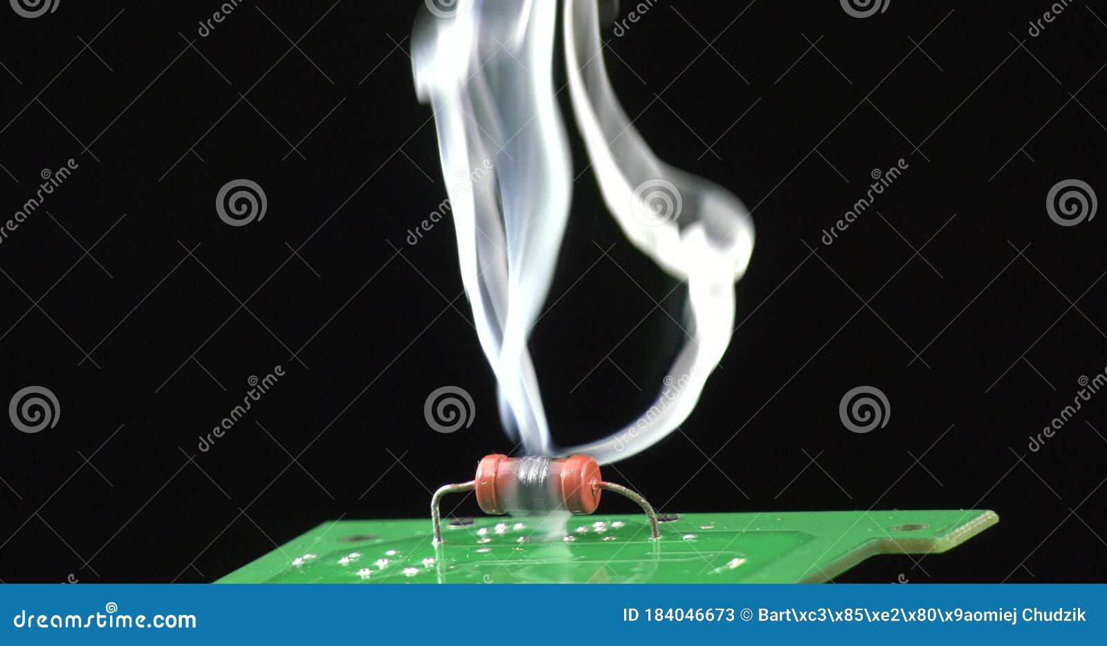 Electronic Circuit Shorted on Resistor on PCB Stock Video - Video of ...