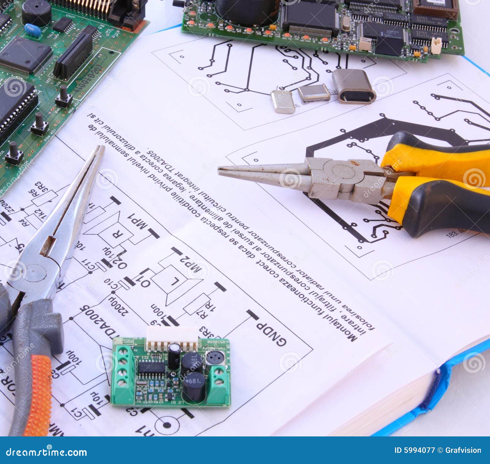 Electronic Circuit and Tools Stock Image - Image of electrical ...