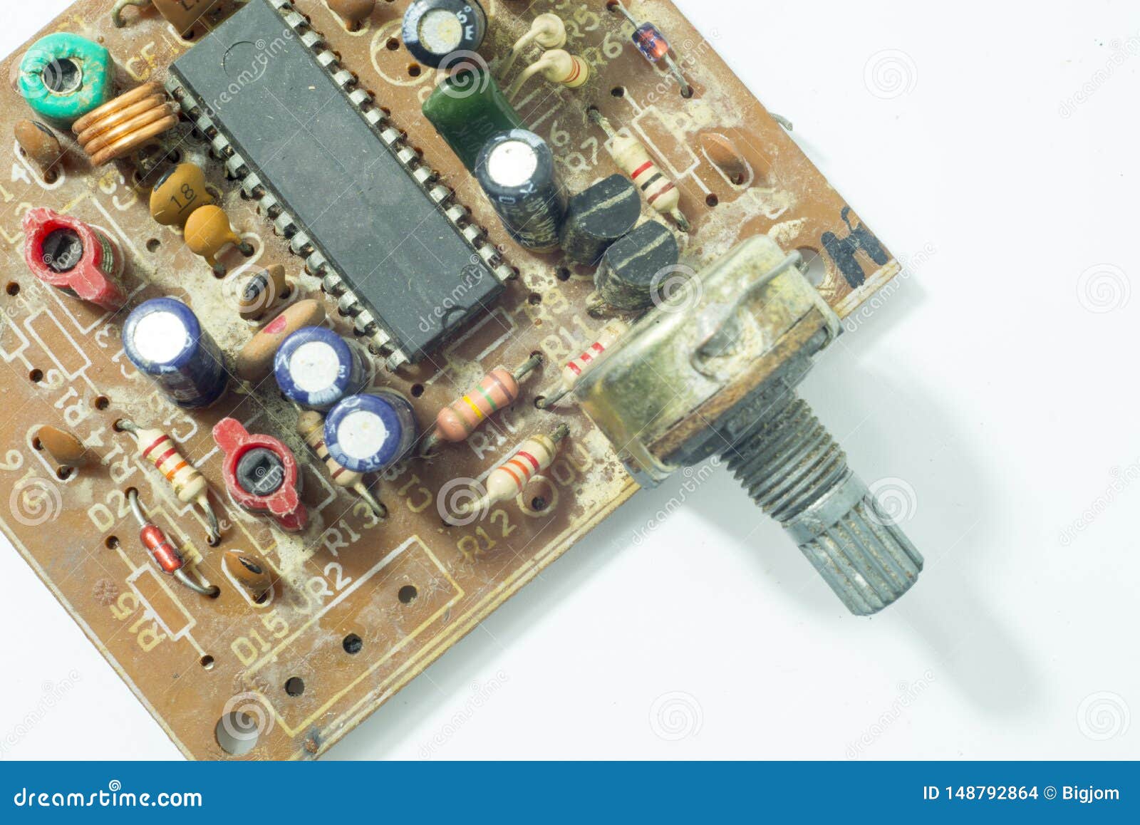 Electronic Circuit Water Damage . Stock Photo - Image of decay, board ...