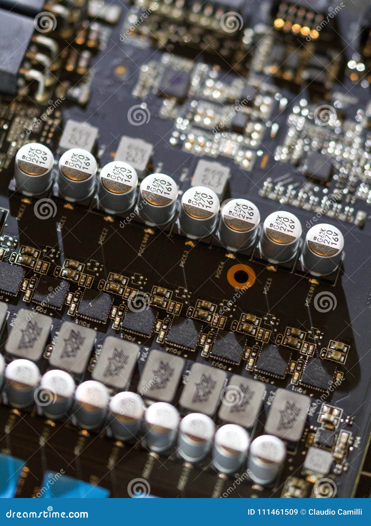 Electronic Circuits of a Computer Motherboard Stock Image - Image of ...