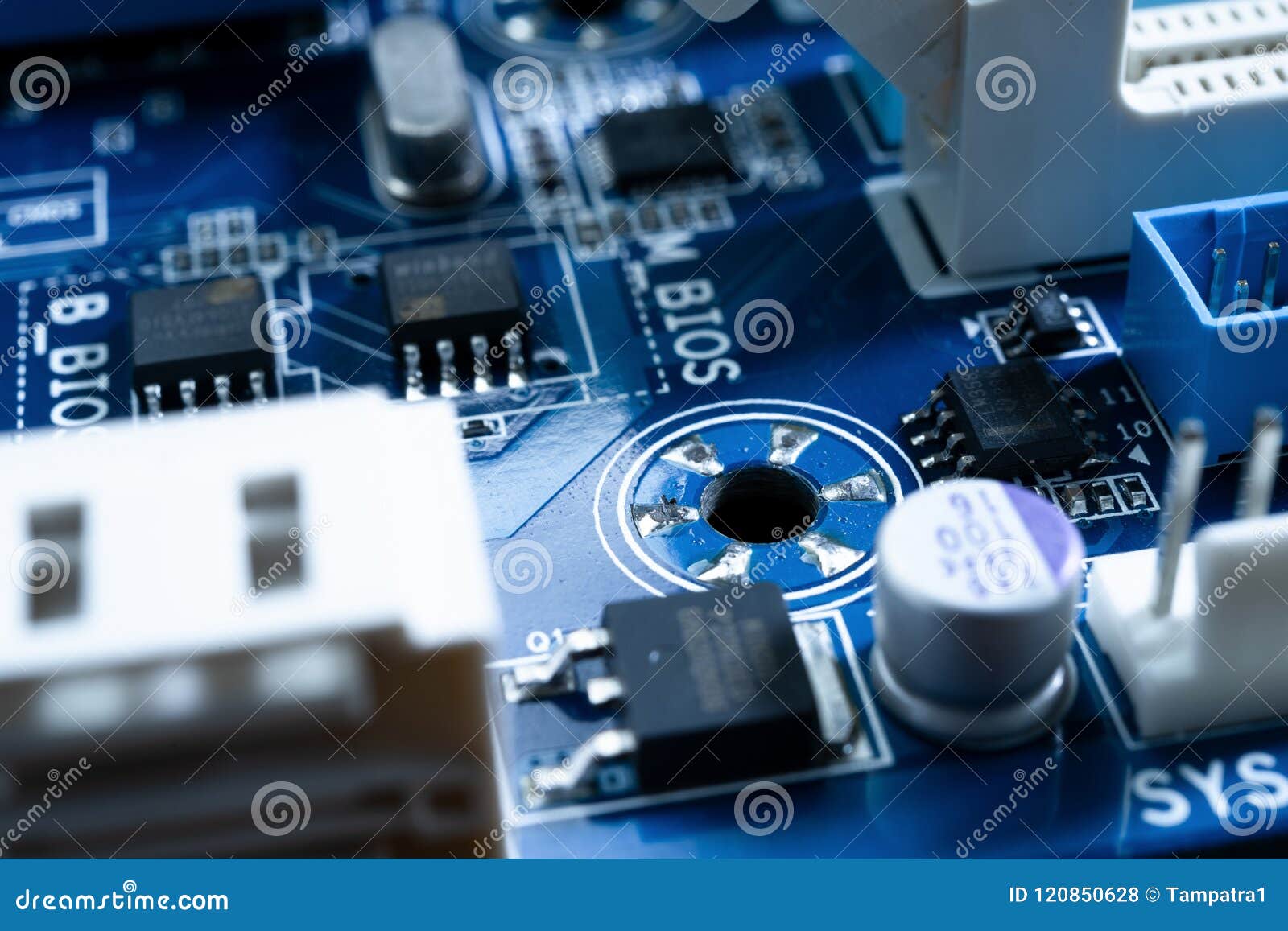 Electronic Circuits in Futuristic Technology Concept. Stock Photo ...