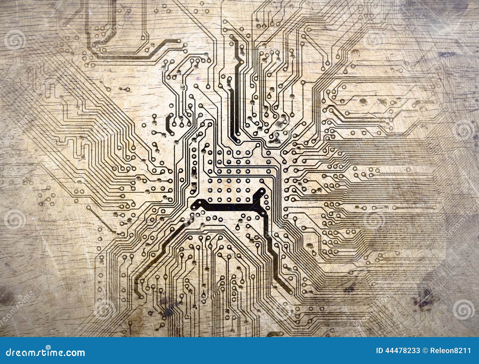 Electronic Circuits In Futuristic Technology Concept On Mainboard ...