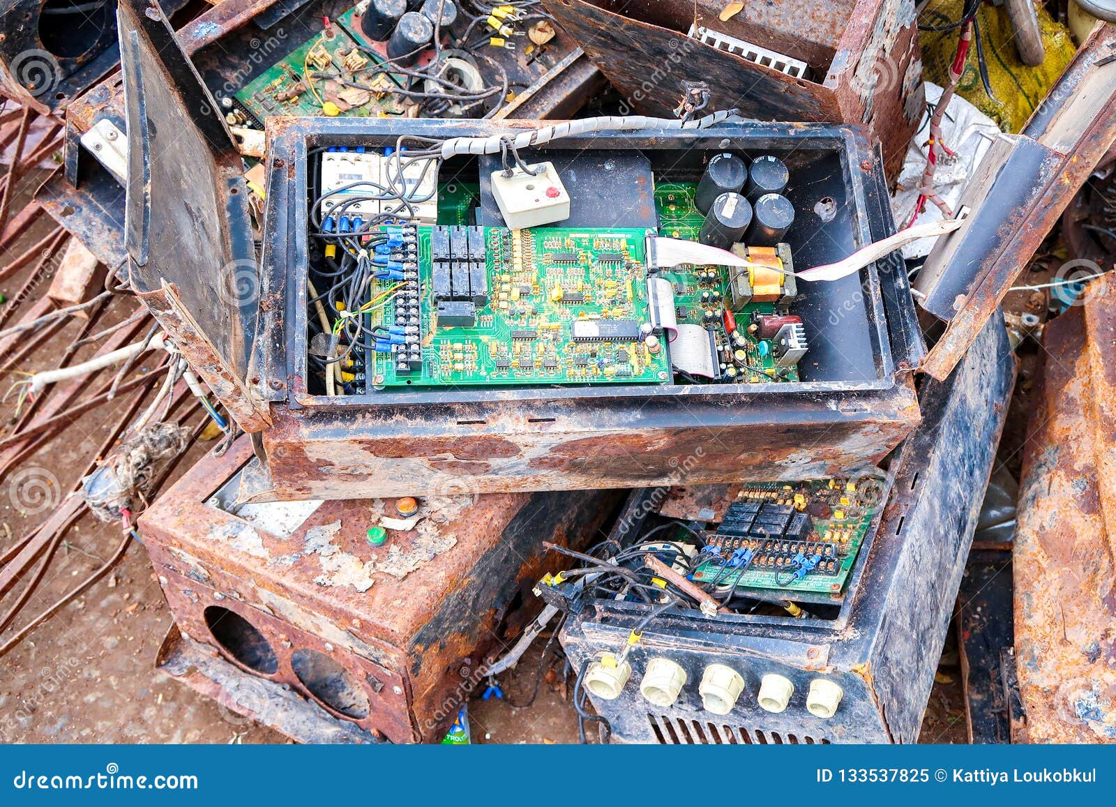 Electronic Circuits Waste for Recycling Stock Image - Image of ...