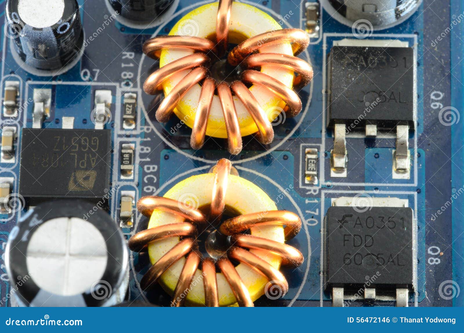 Electronic Coil stock photo. Image of resistors, chips - 56472146