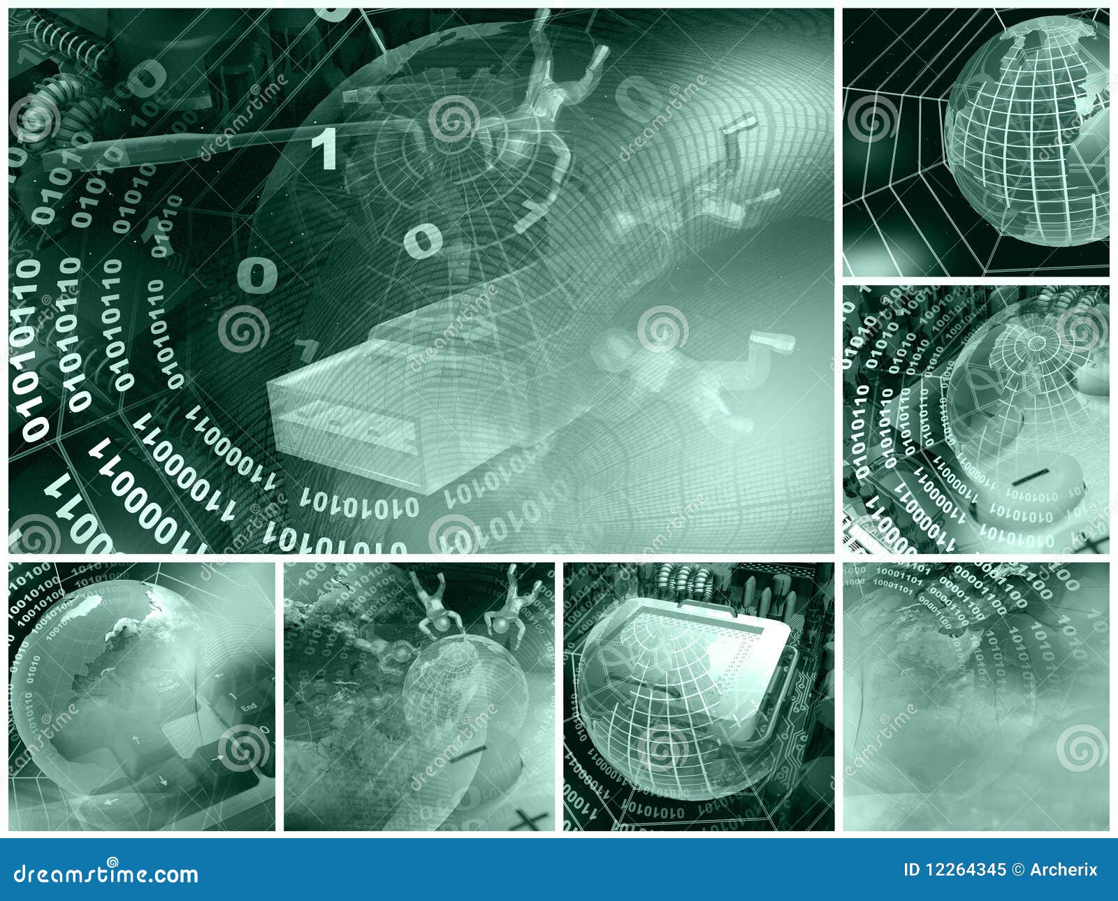 Electronic collage (green) stock image. Image of ethernet - 12264345