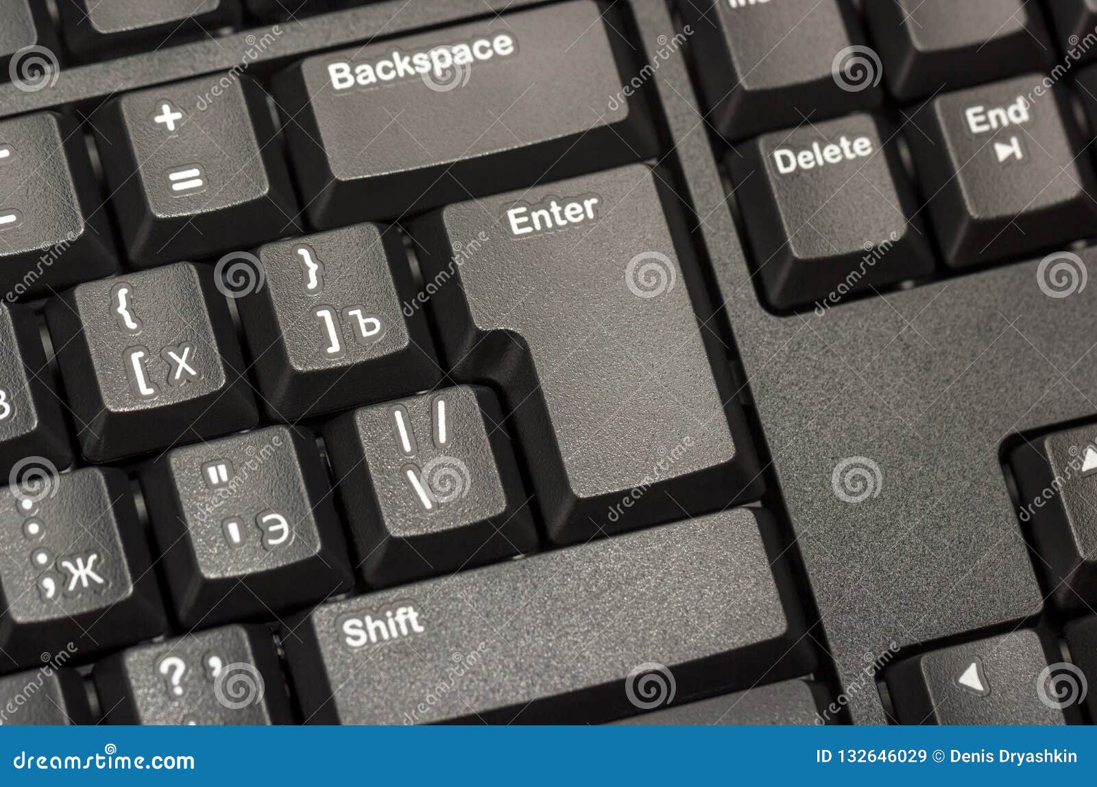 Electronic Collection - Black Computer Keyboard with Key Enter Stock ...