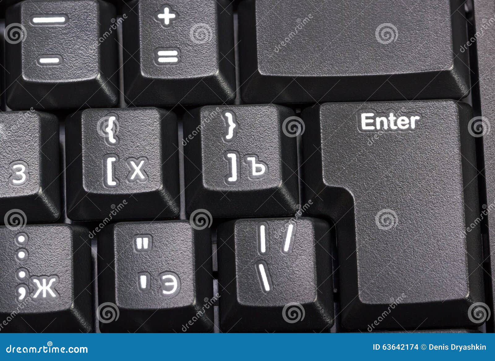 Electronic Collection - Black Computer Keyboard with Key Enter Stock ...