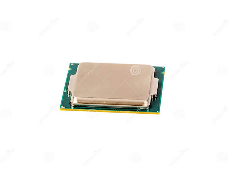 Electronic Collection - Computer CPU Chip Isolated on White Back Stock ...