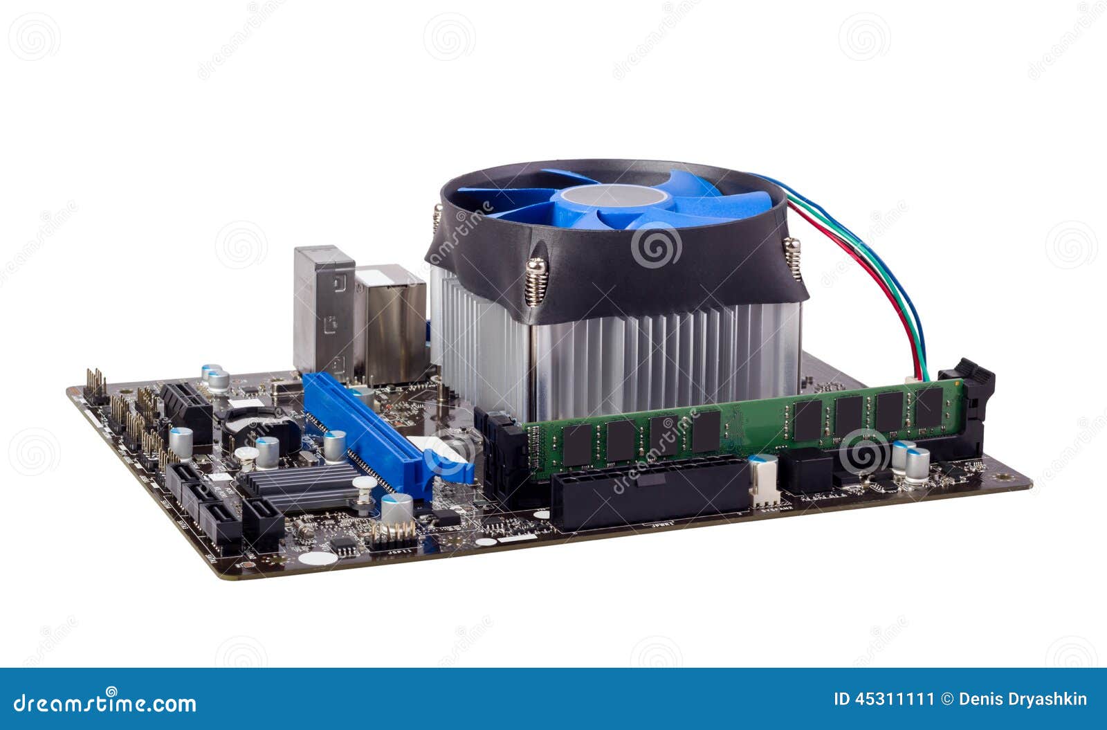Electronic Collection - Computer Motherboard with CPU Cooler Stock ...