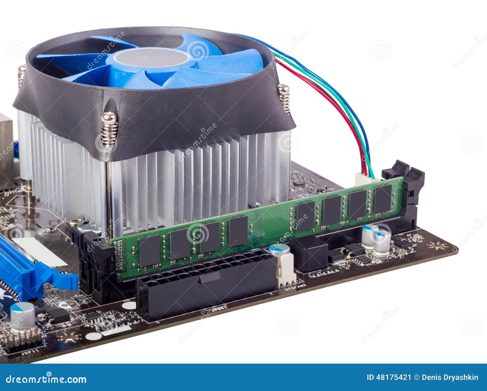 Electronic Collection - Computer Motherboard With CPU Cooler Stock ...