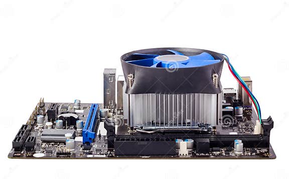 Electronic Collection - Computer Motherboard with CPU Cooler Stock ...
