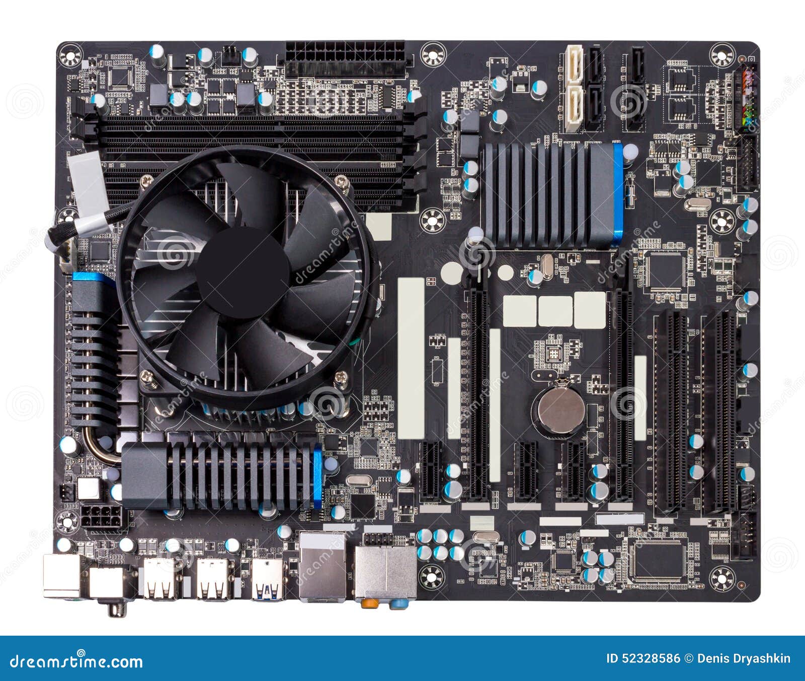 Electronic Collection - Computer Motherboard with CPU Cooler Stock ...