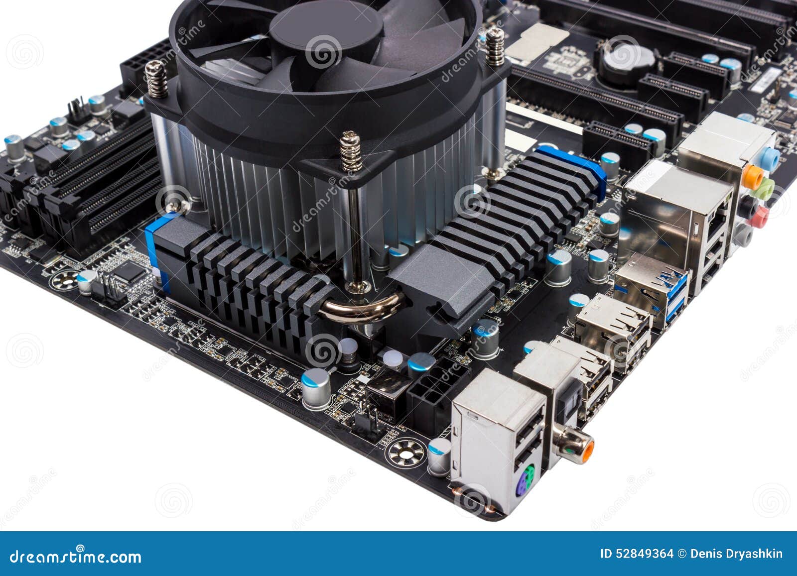 Electronic Collection - Computer Motherboard with CPU Cooler Stock ...