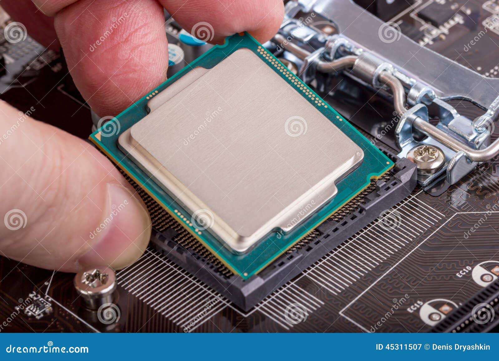 Electronic Collection - Installation of Processor Stock Image - Image ...