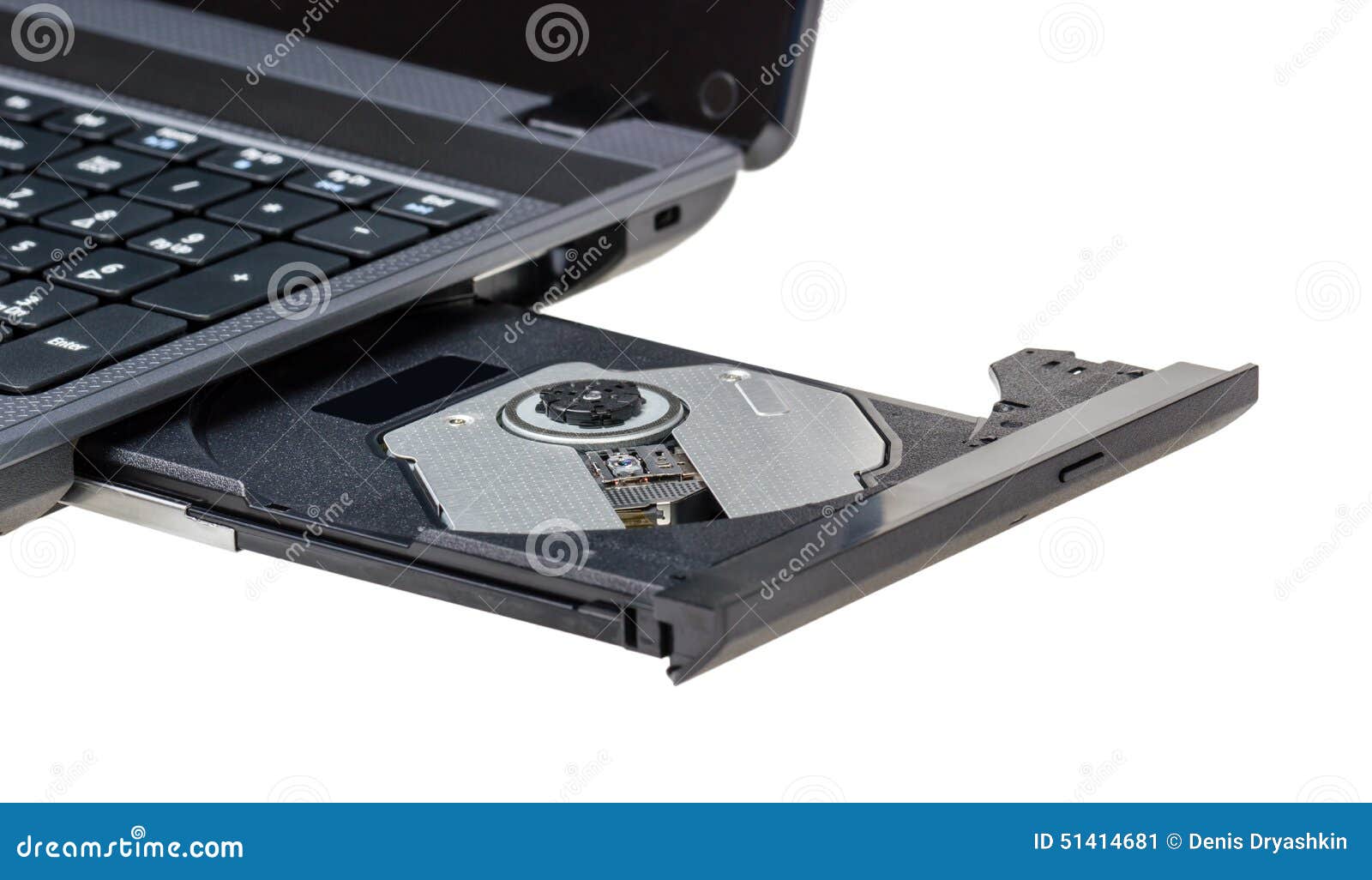 Electronic Collection - Laptop with Open DVD Tray Stock Image - Image ...