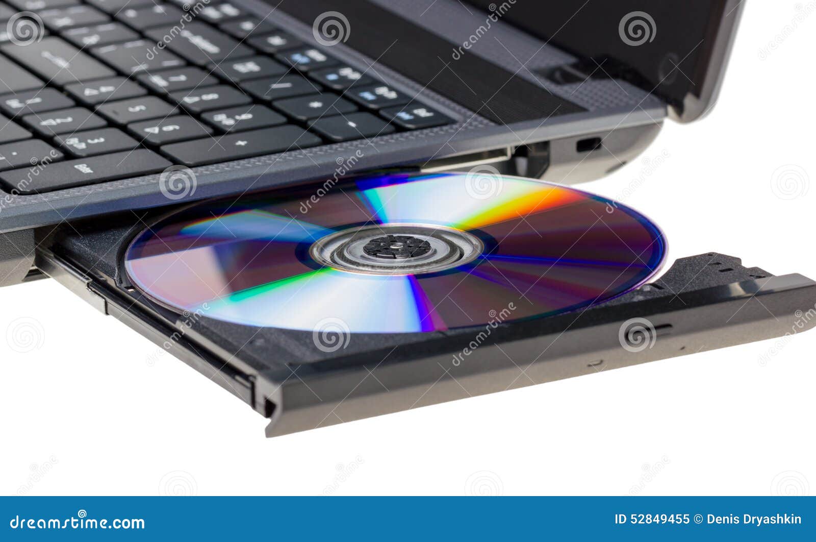 Electronic Collection - Laptop with Open DVD Tray Stock Image - Image ...
