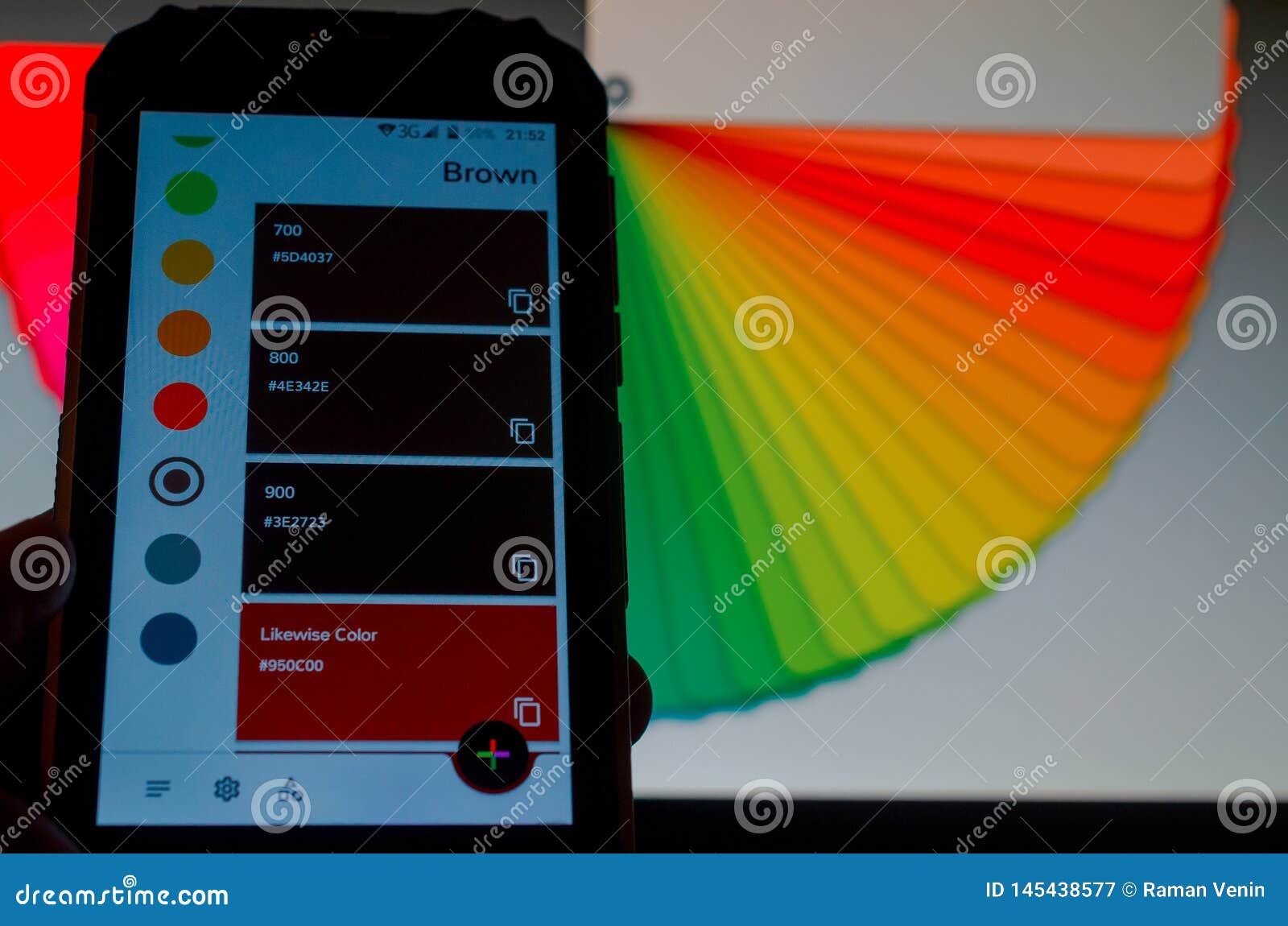 Electronic Color Palettes between a Smartphone and a Laptop. Stock ...
