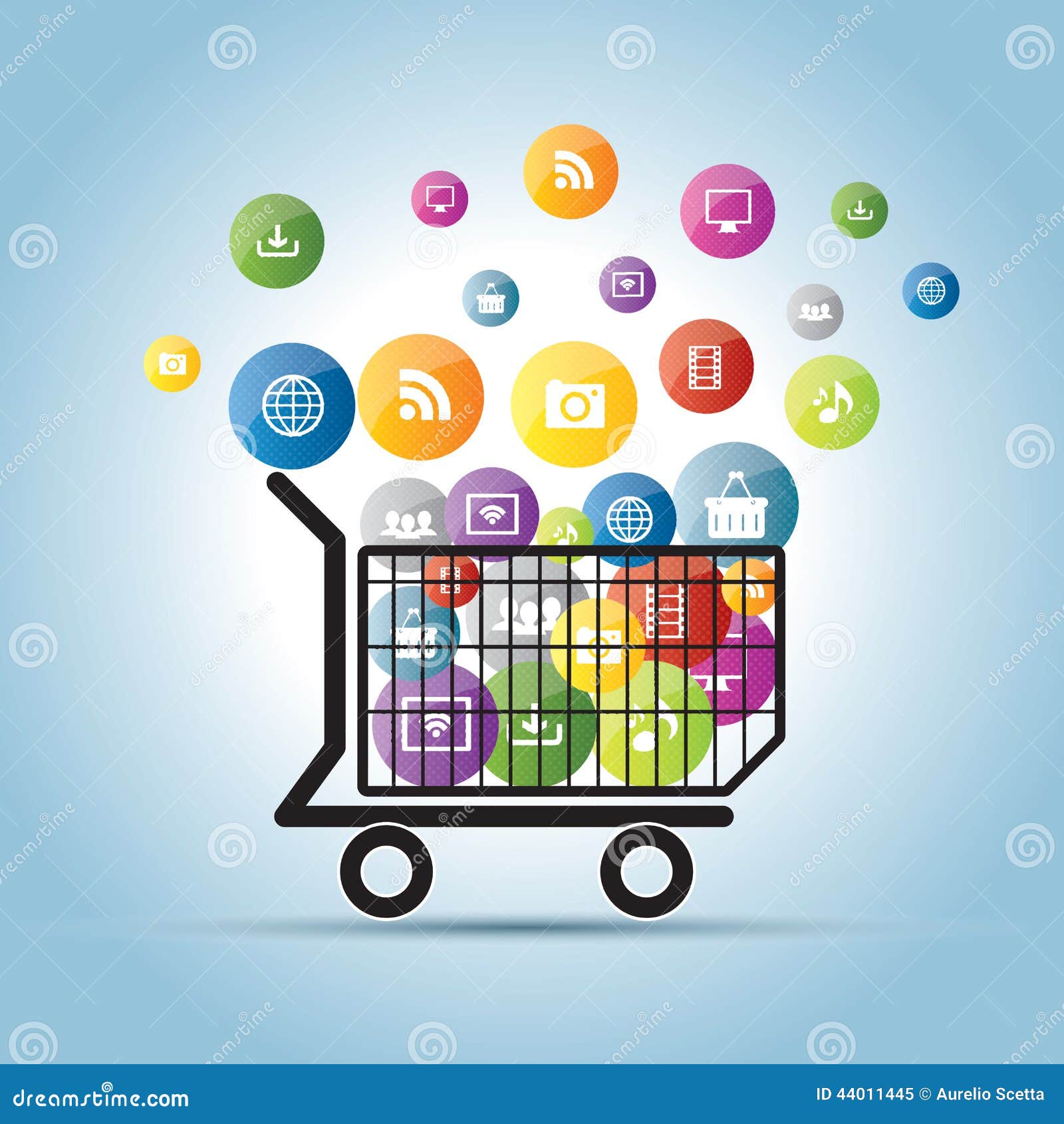 Electronic Commerce on the Internet and Social Network Stock Vector ...