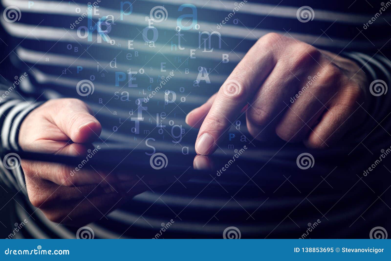 Electronic Communication Concept, Woman Using Tablet Computer Stock ...