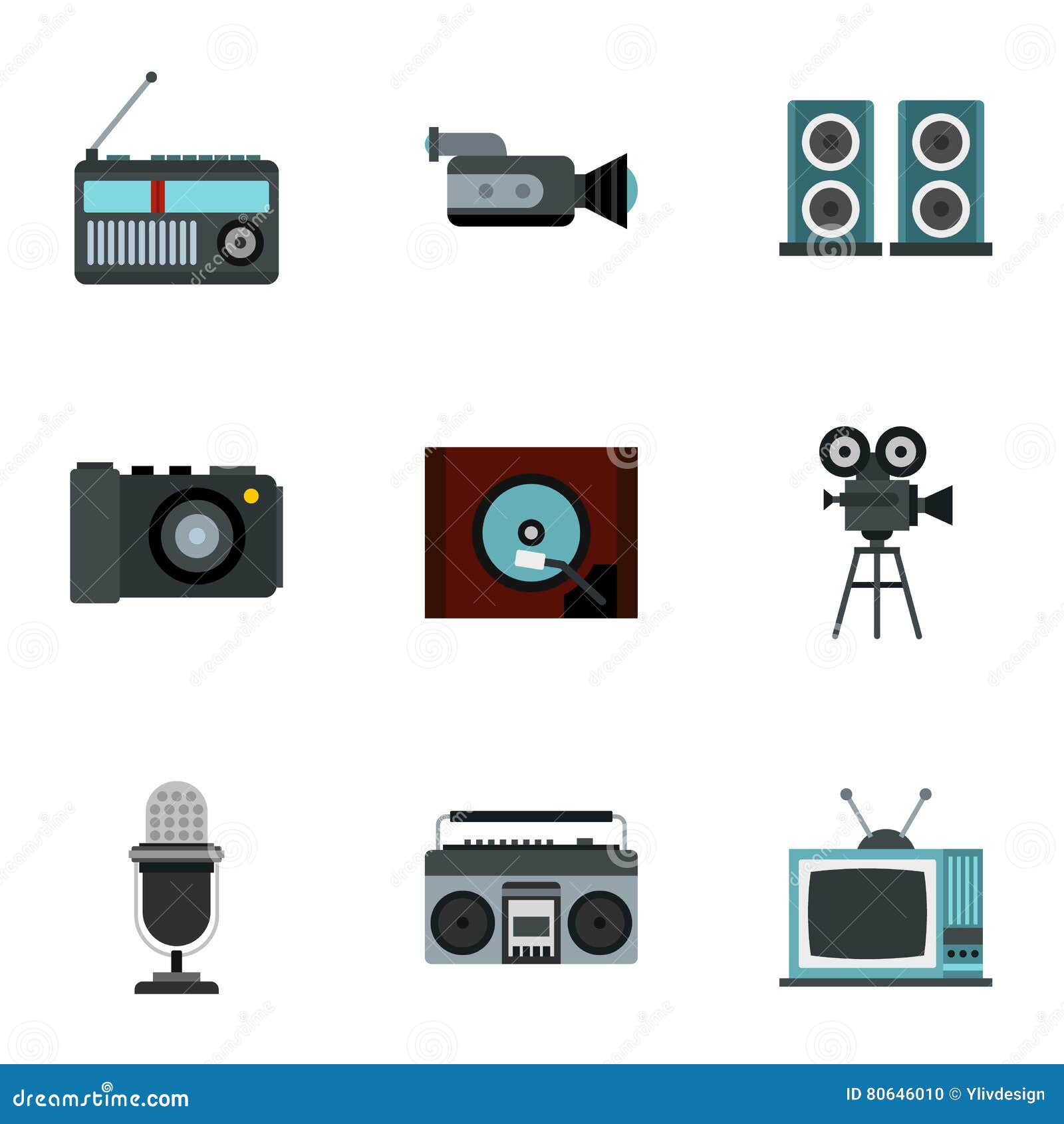 Electronic Communication Icons Set, Flat Style Stock Vector ...