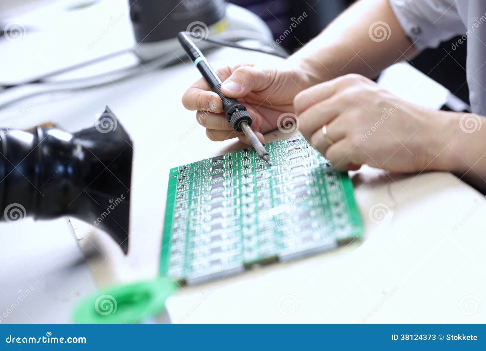 Electronic Component Assembly Stock Image - Image of precise, human ...