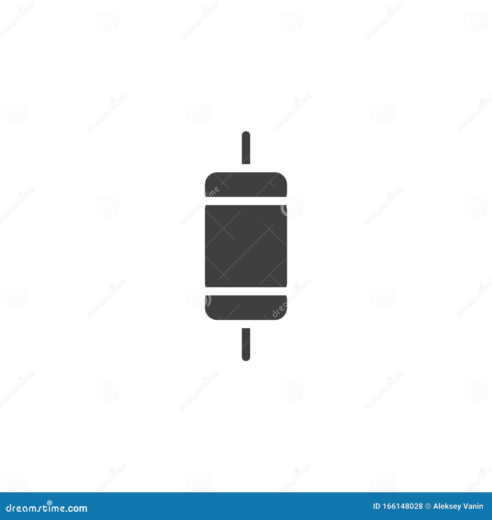 Resistor Vector Icon Isolated On White Background. Outline, Thin Line ...