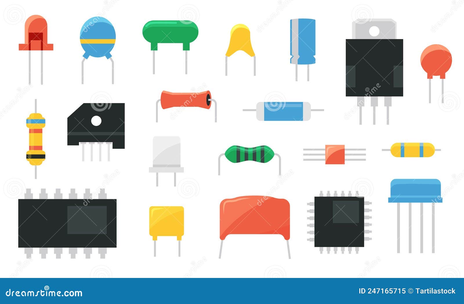 Electronic Component. Semiconductor Chip Capacitor Transistor Resistor ...