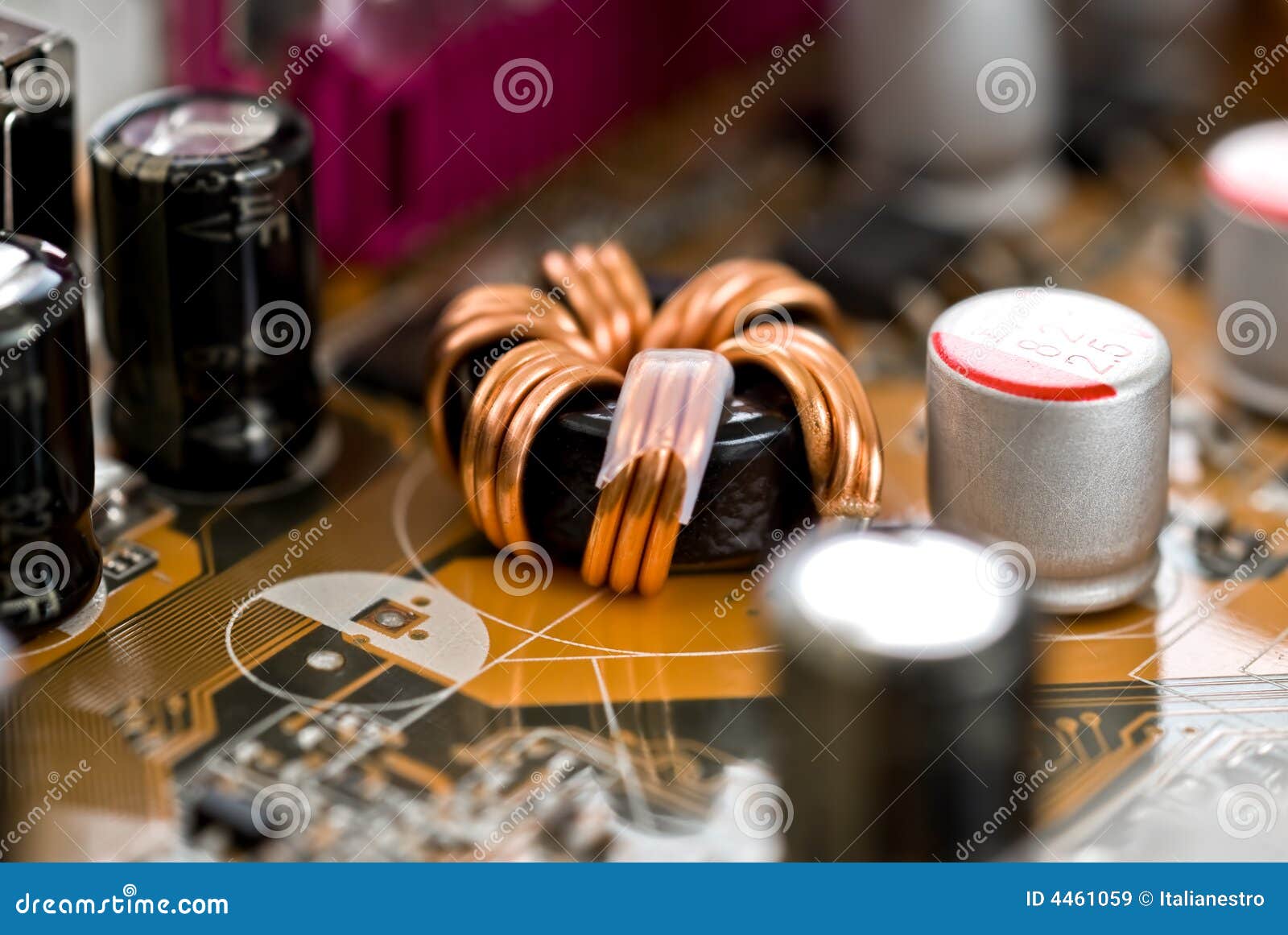 Electronic Components. Focus In The Ethernet Connector. Blur Background ...