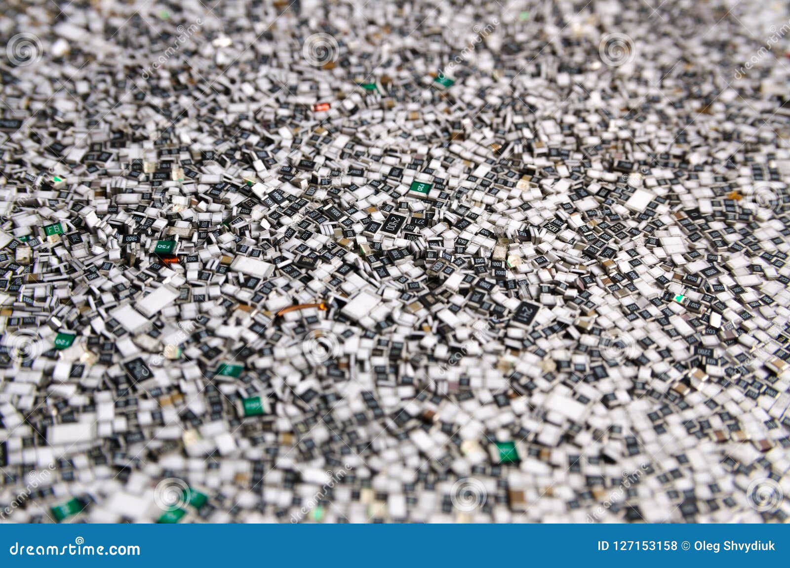 Electronic Components in Bulk. Texture of Chip Resistors Stock Photo ...