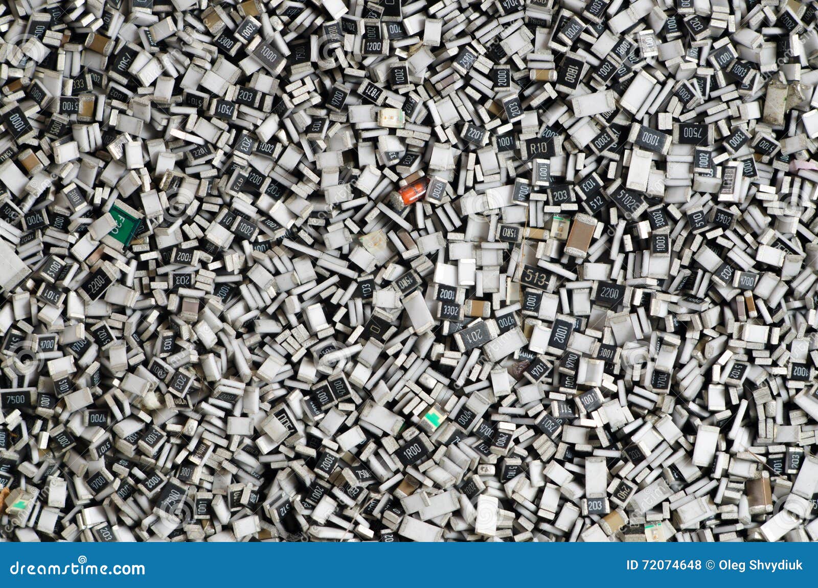 Electronic Components in Bulk. Texture of Chip Resistors Stock Photo ...