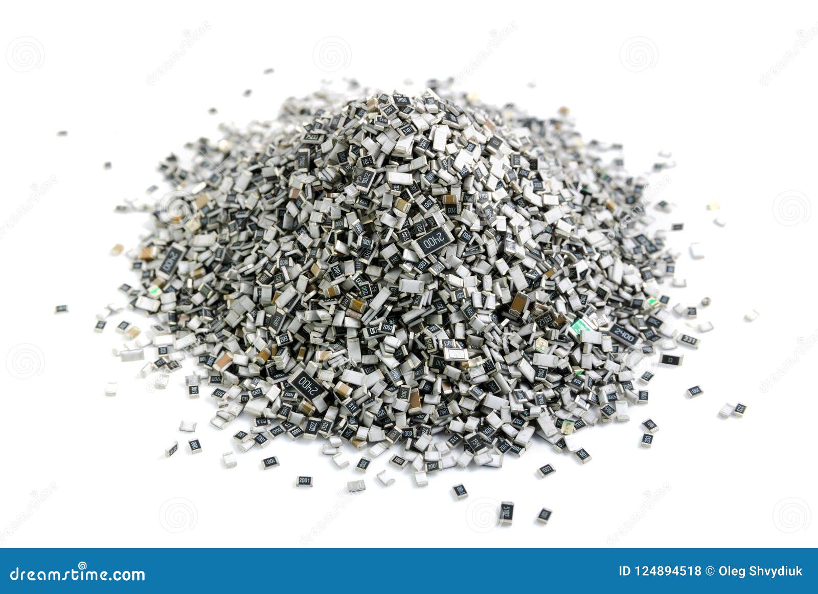 Electronic Components in Bulk. Texture of Chip Resistors Stock Photo ...