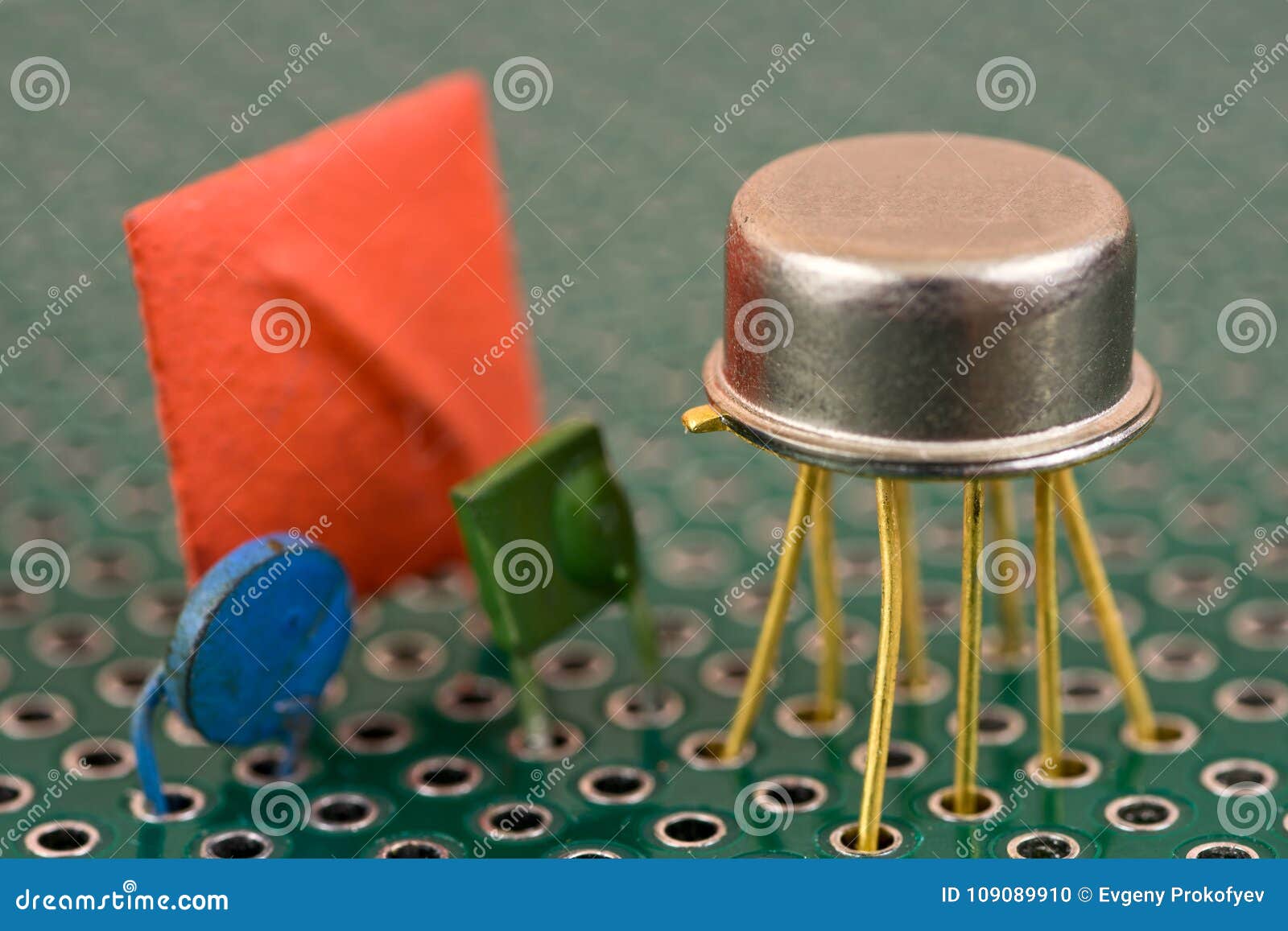 Electronic Components on Circuit Board Stock Photo - Image of board ...