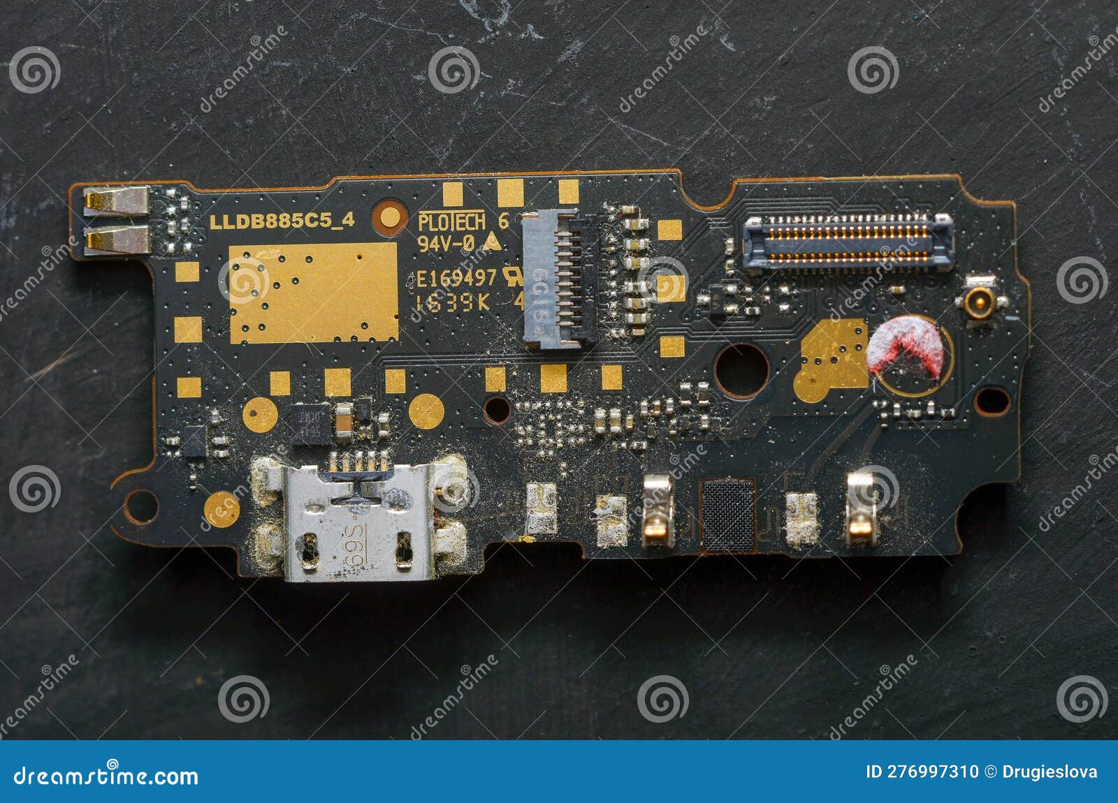 Electronic Components Close-up of Circuit Board Details Stock Photo ...