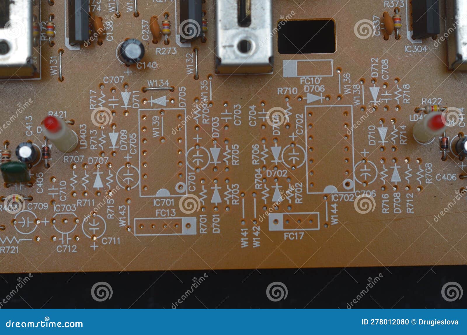 Electronic Components Close-up of Circuit Board Details Stock Photo ...