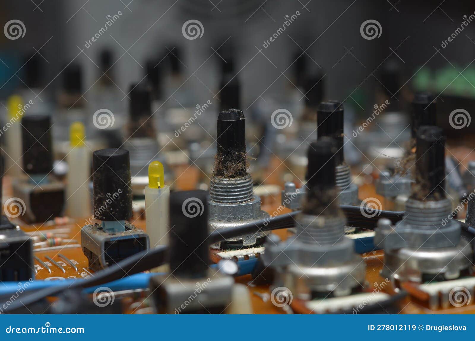 Electronic Components Close-up of Circuit Board Details Stock Image ...