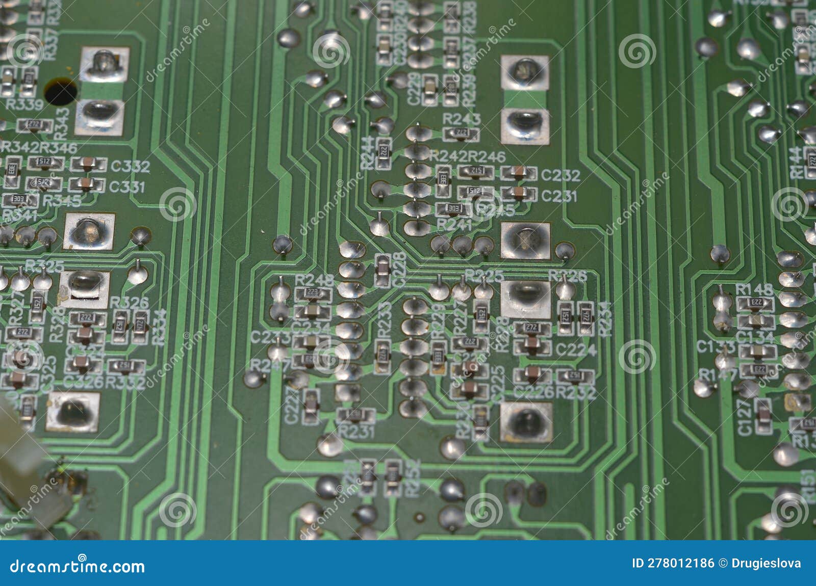 Electronic Components Close-up of Circuit Board Details Stock Photo ...