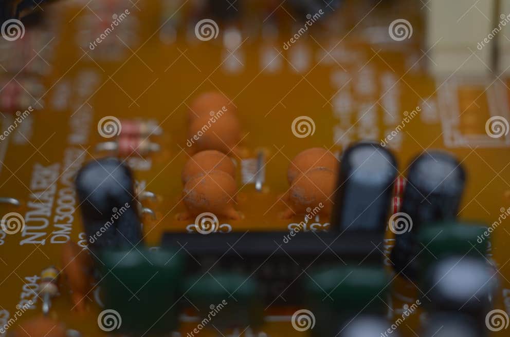 Electronic Components Close-up of Circuit Board Details Stock Photo ...