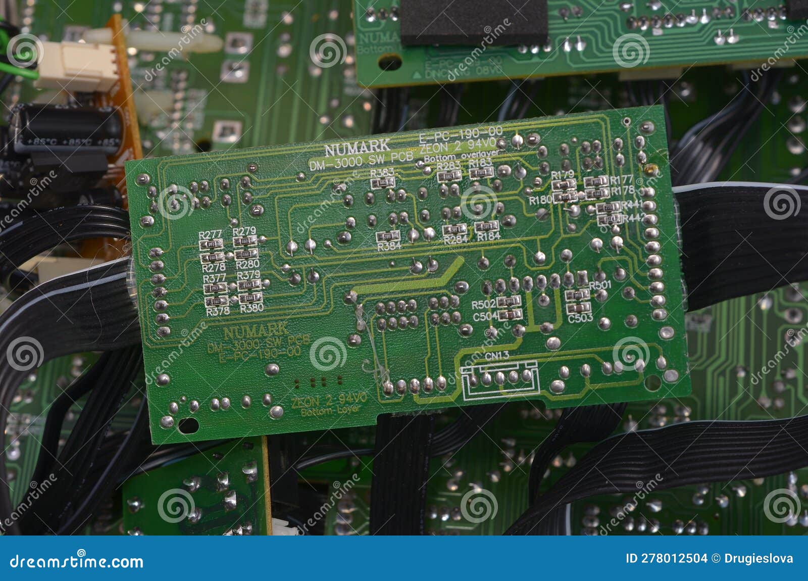 Electronic Components Close-up of Circuit Board Details Stock Photo ...