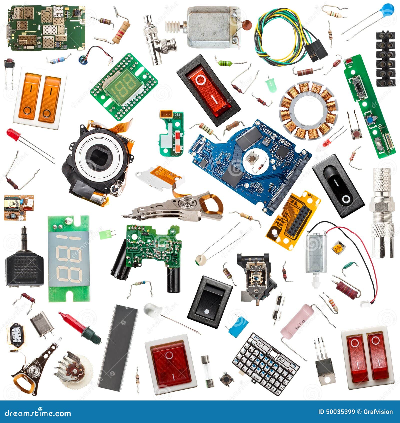 Electronic components stock illustration. Illustration of collection ...