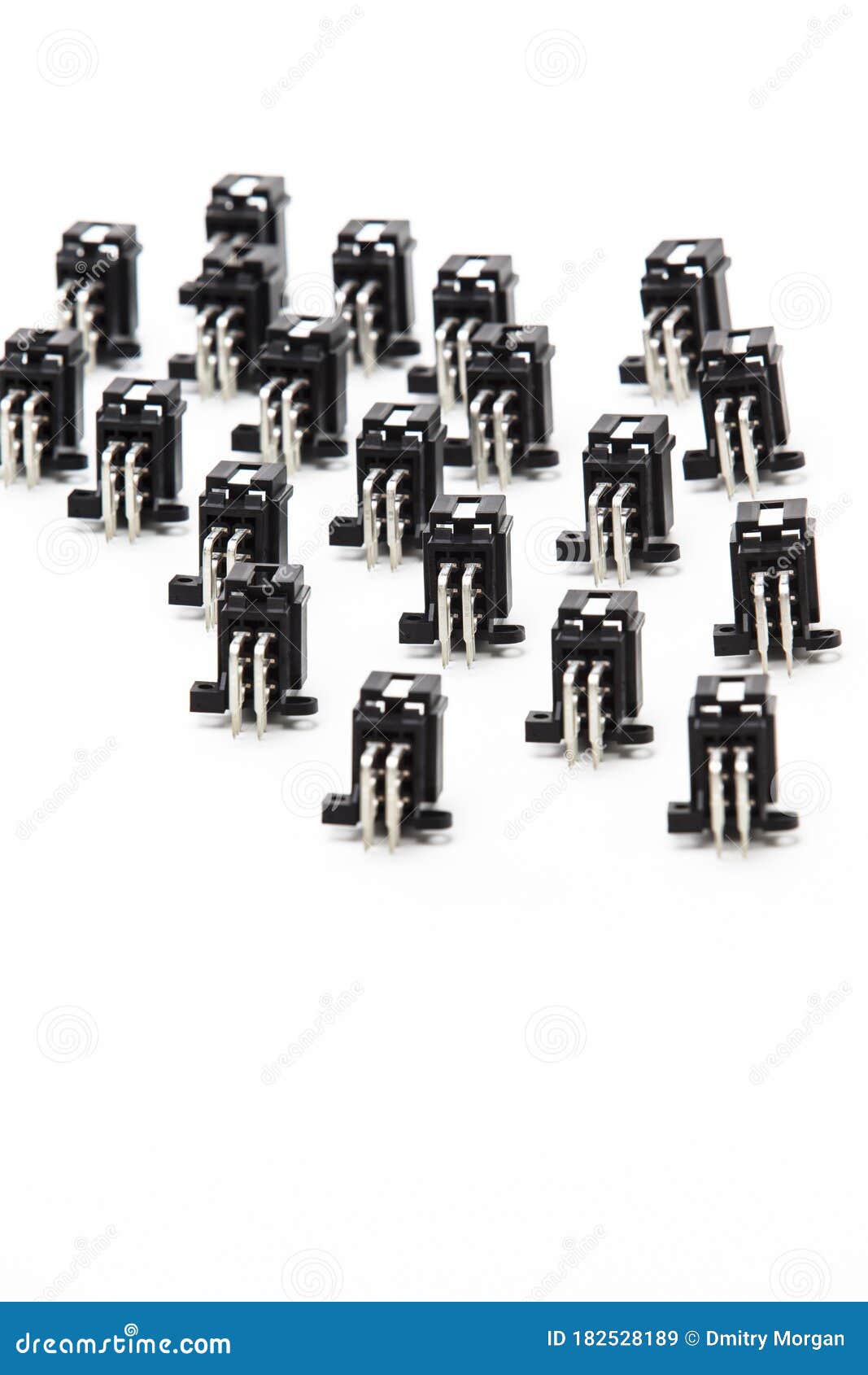 Electronic Components Ideas. Closeup Of Rows Of Angular PCB Connectors ...