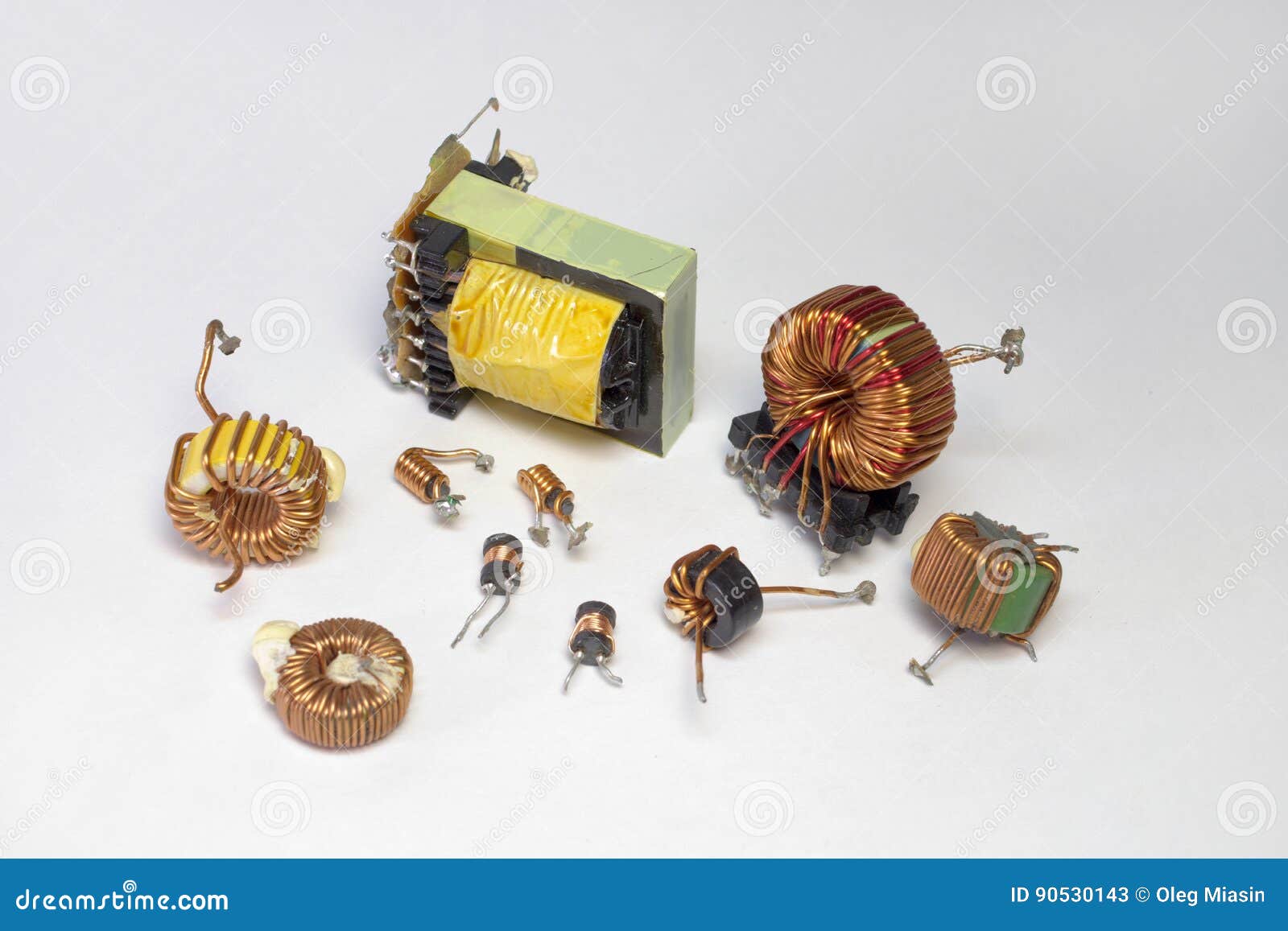 Electronic Components: Inductors with Toroid Core, Stock Image - Image ...