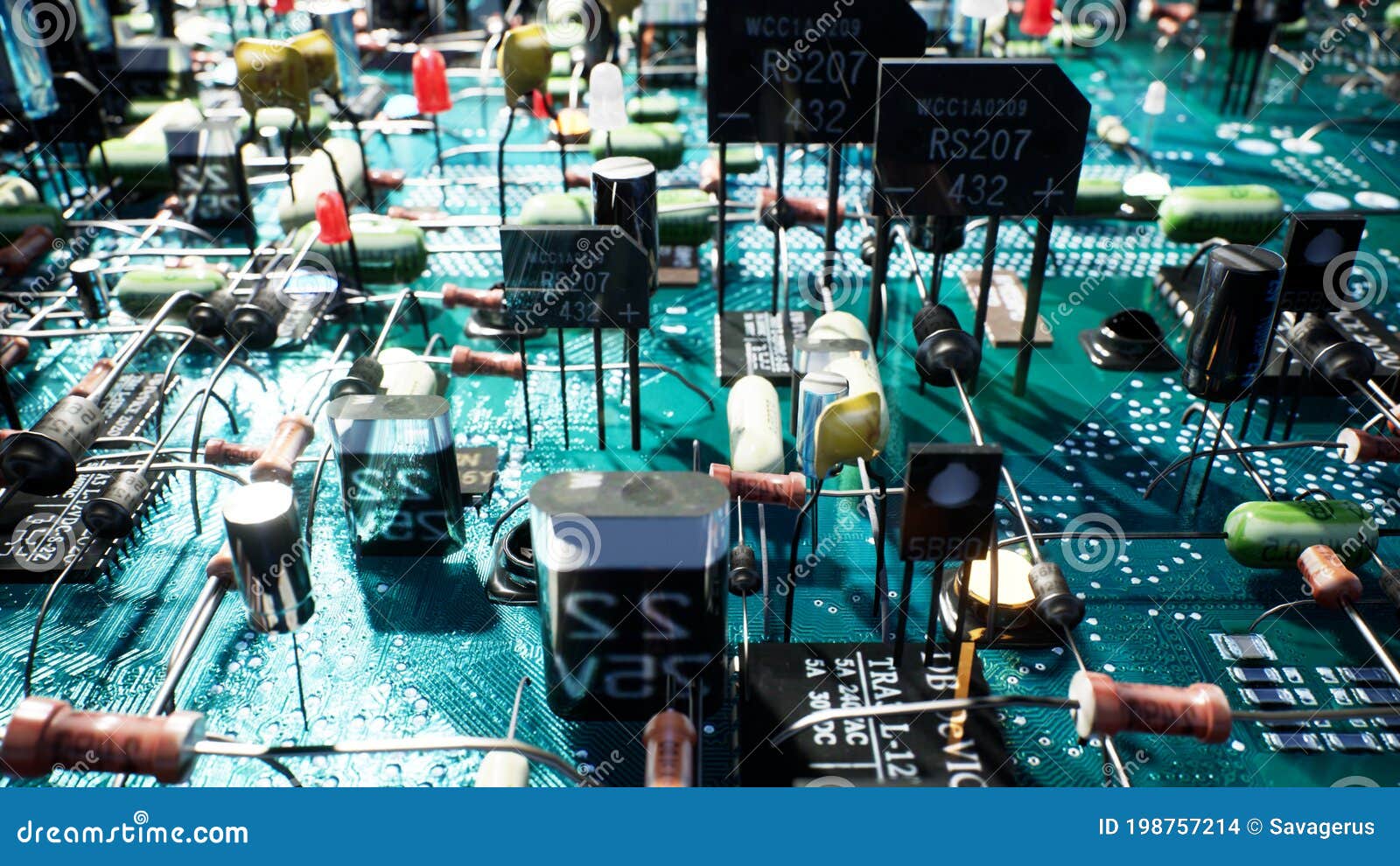 Electronic Components Inside a Technological Device: Microchips ...